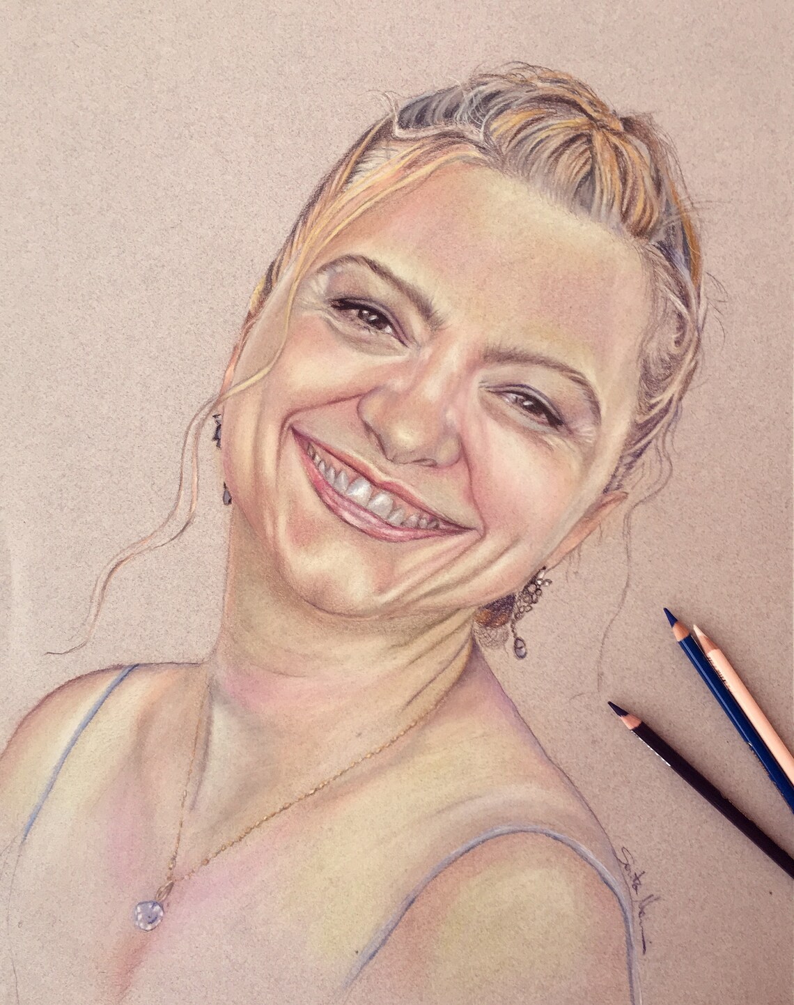 100% HAND DRAWN Custom Portrait Custom Sketch Portrait Personalized ...