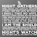 Night's Watch Oath Cross Stitch PDF Chart - Quote From the TV Show Game ...