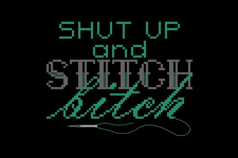 Shut up and Stitch Reaction Cross Stitch PDF Pattern - Etsy