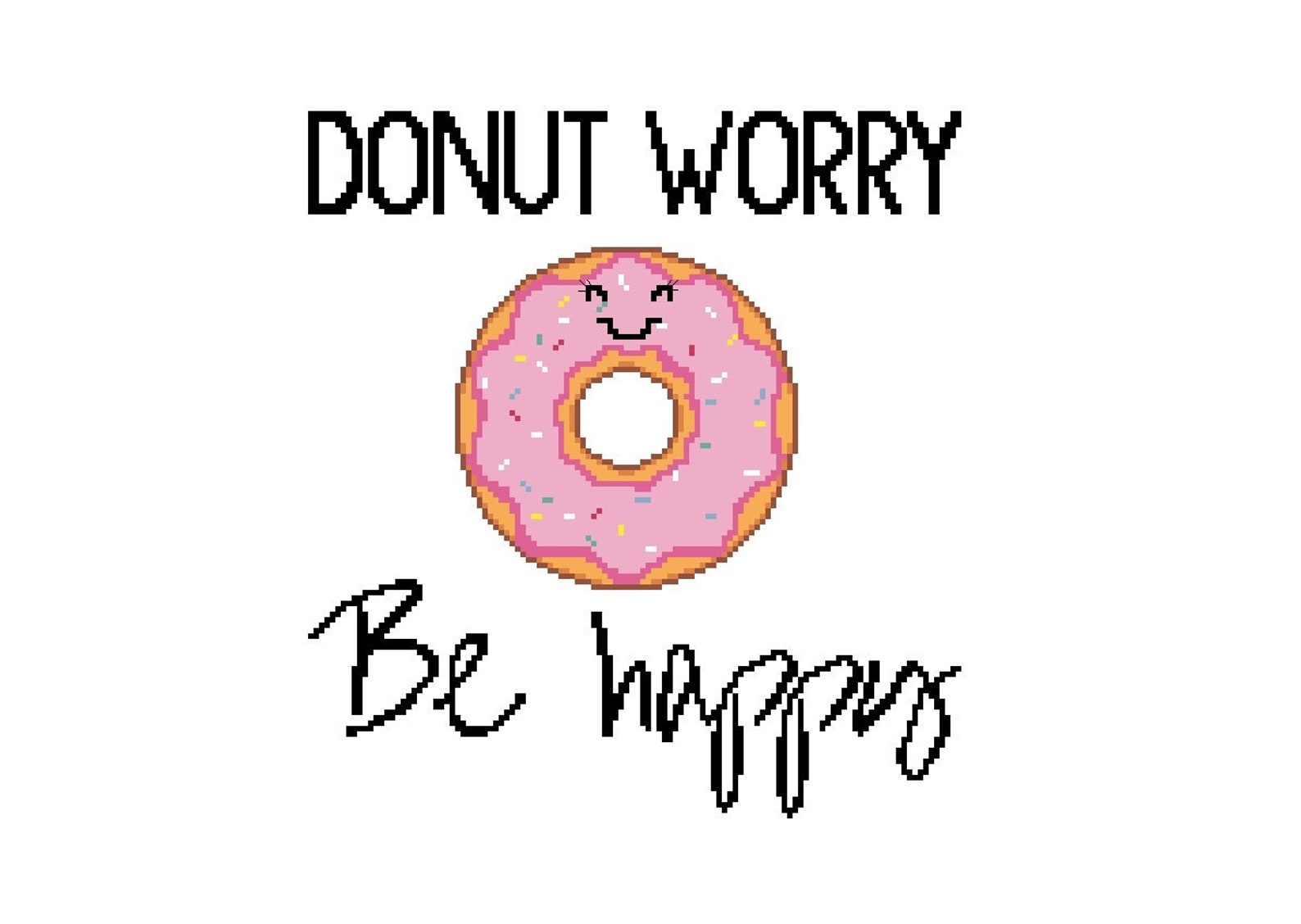 Be Happy Cross Stitch PDF Pattern - Etsy