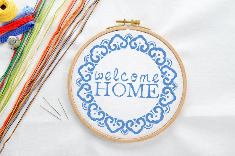 Welcome Home Cross Stitch PDF Pattern - Etsy