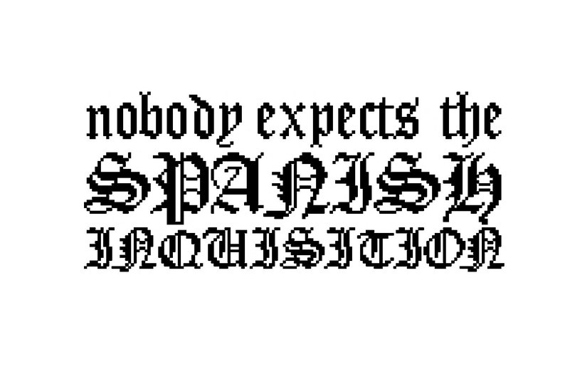 Monty Python Cross Stitch PDF Pattern Nobody Expects the | Etsy