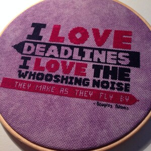 Douglas Adams I Love Deadlines Quote Cross Stitch PDF Pattern - Etsy