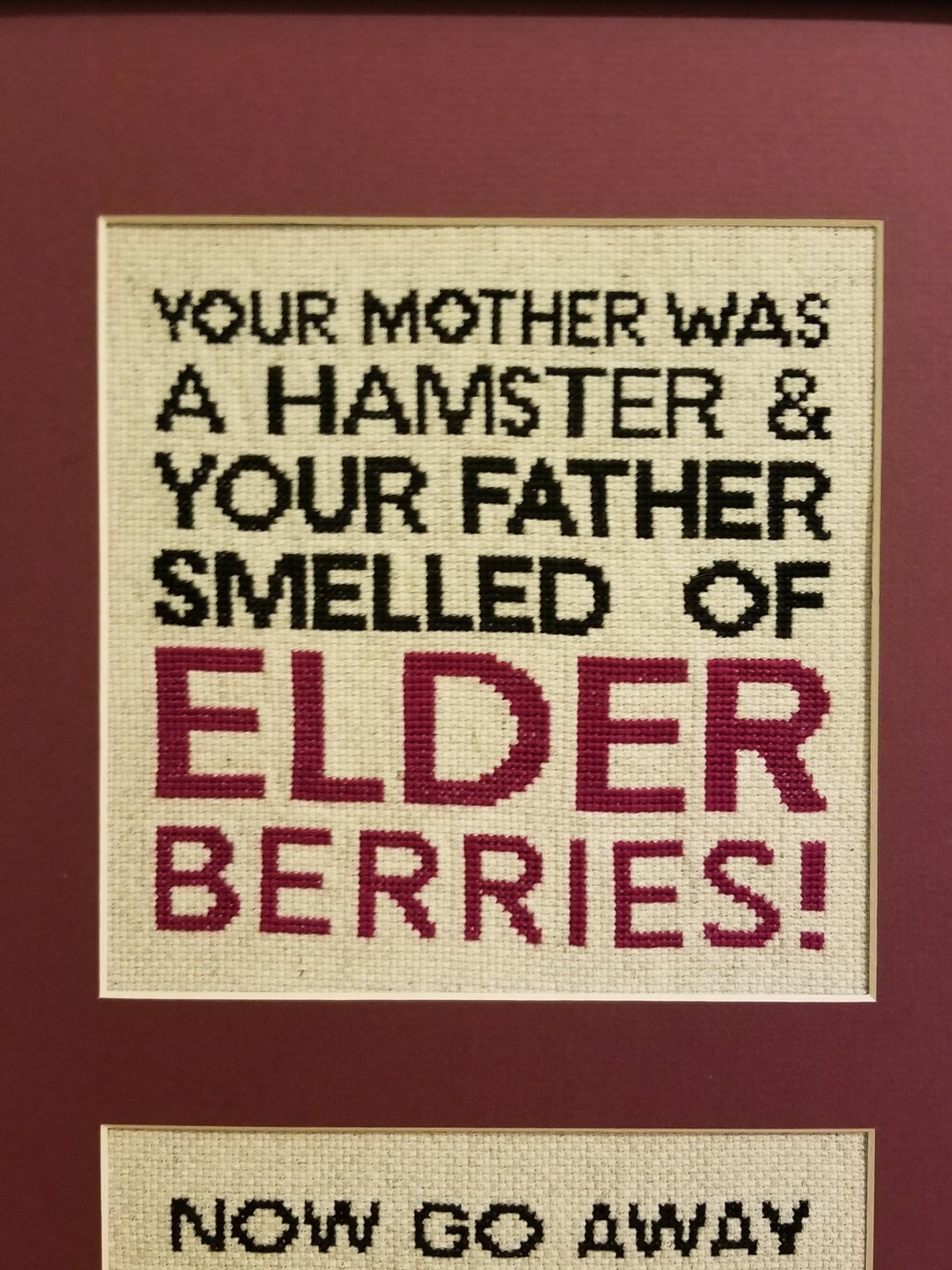 Monty Python Cross Stitch PDF Pattern Hamsters and Elderberries Quote ...