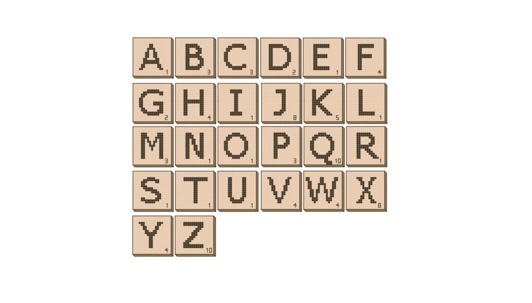 Scrabble Tiles Alphabet Sampler Cross Stitch PDF Chart - Etsy