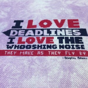 Douglas Adams I Love Deadlines Quote Cross Stitch PDF Pattern - Etsy