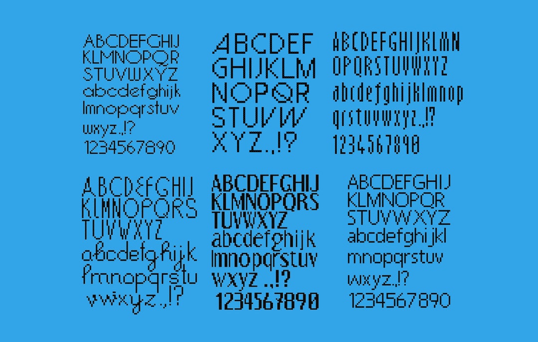 Complete Sans Serif Alphabet Sampler Pack Cross Stitch PDF Chart - Six ...