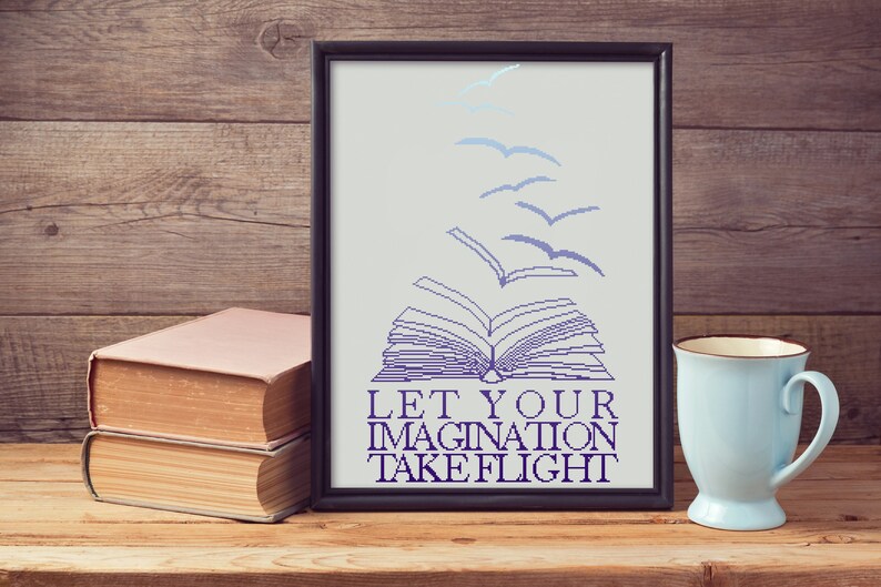 Let Your Imagination Take Flight Quote Cross Stitch PDF Pattern - Etsy
