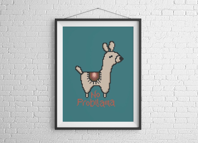No Probllama Cross Stitch PDF Design - Etsy