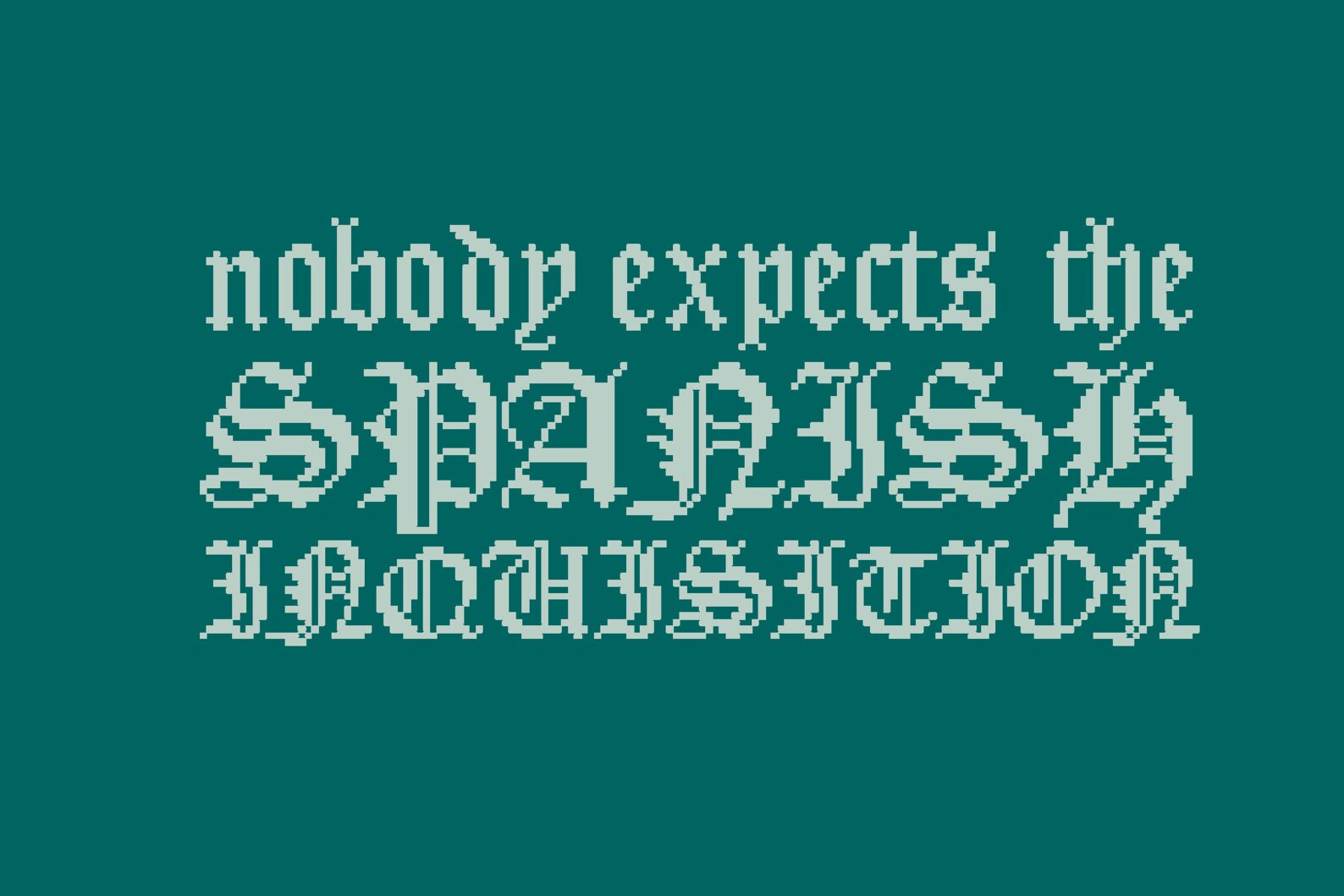 Monty Python Cross Stitch PDF Pattern Nobody Expects the | Etsy