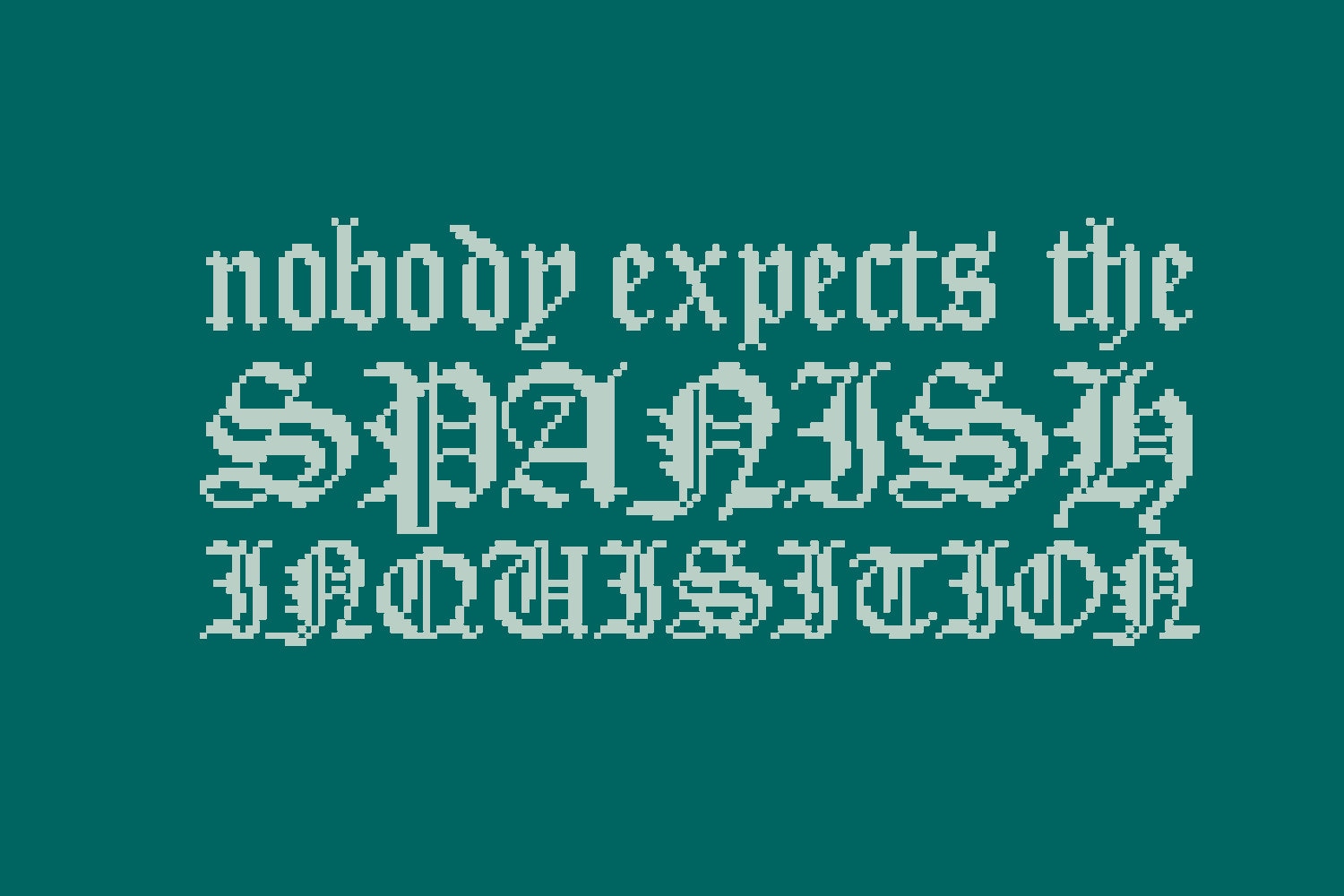 Monty Python Cross Stitch PDF Pattern Nobody Expects the | Etsy