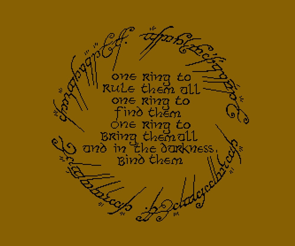 Lord of the Rings Cross Stitch PDF Chart One Ring to Rule - Etsy UK