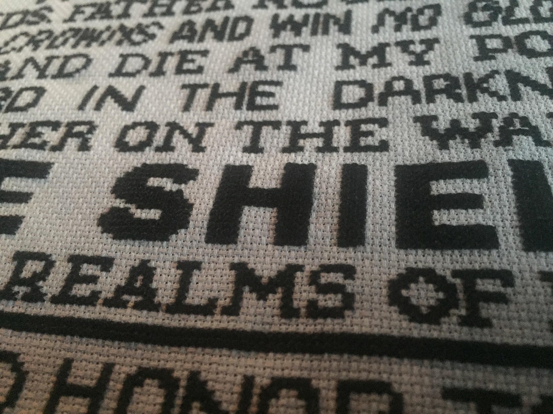 Night's Watch Oath Cross Stitch PDF Chart - Quote From the TV Show Game ...