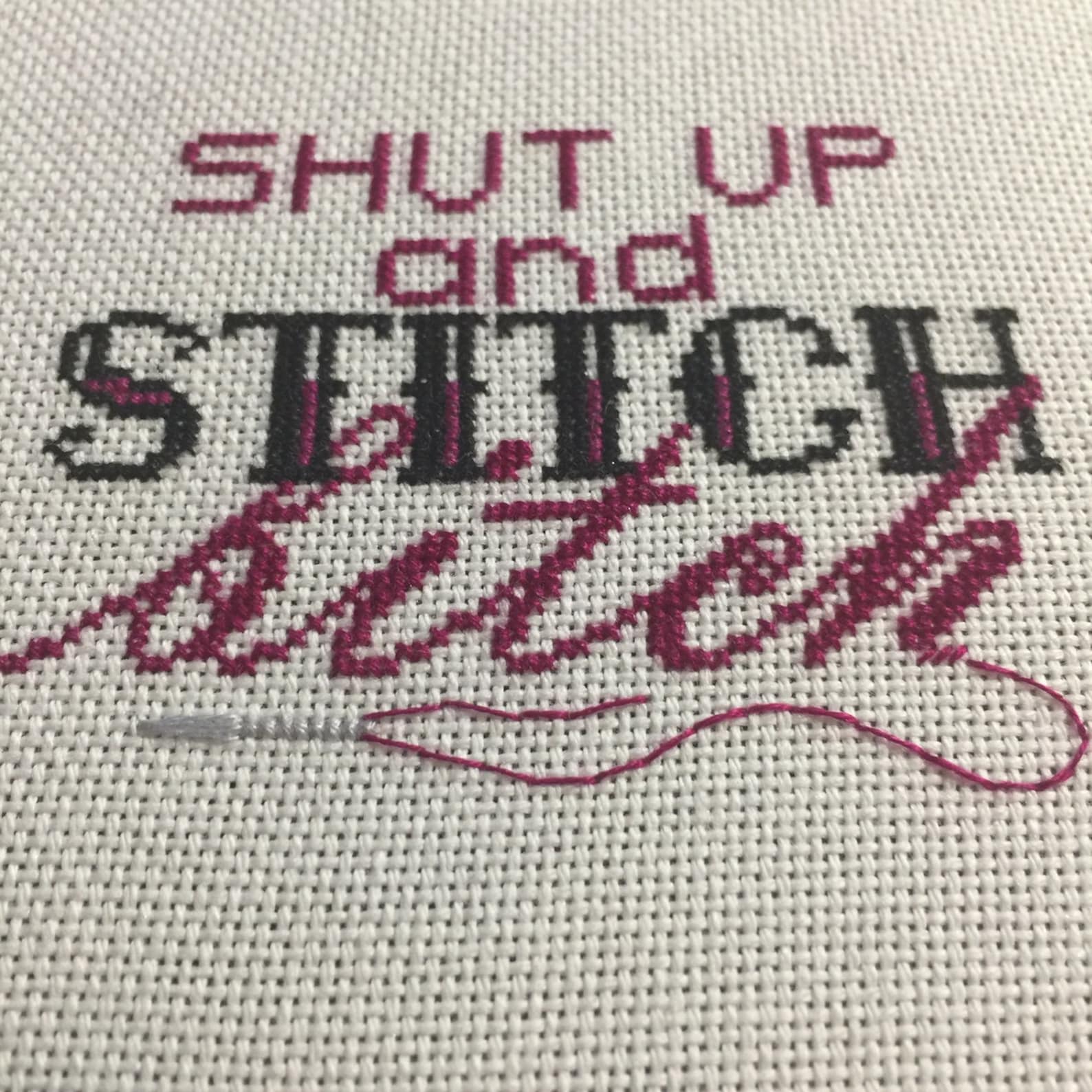 Shut up and Stitch Reaction Cross Stitch PDF Pattern | Etsy