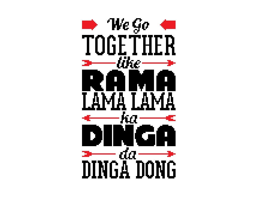 Grease Cross Stitch Pattern - We Go Together Quote From the Broadway ...