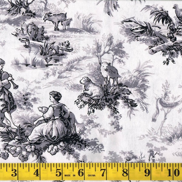 Black Toile Fabric - Etsy