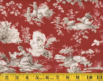 Red Toile Fabric - Etsy
