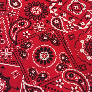 Fabric by the Yard, Beautiful Red/white, Handkerchief Print, 100% ...