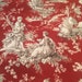 Fabric by the Yard, Beautiful Antique Toile, 100% Cotton, Ruby Red ...