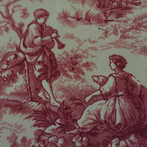 Red Toile Fabric - Etsy