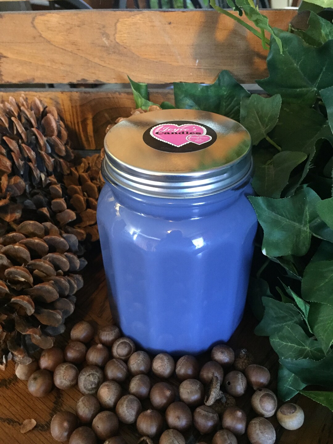 Blueberry Cobbler Handmade Hand Poured 28 Oz Soy Candle in Ribbed Glass ...