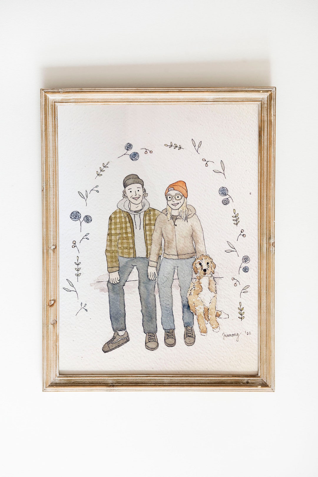 Hand-drawn Original Custom Portrait Wall Decor Gift for Him Wedding ...