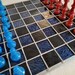 Double Sided Chess Set With Stained Glass Board & Matching Blue and Red ...