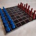Double Sided Chess Set With Stained Glass Board & Matching Blue and Red ...
