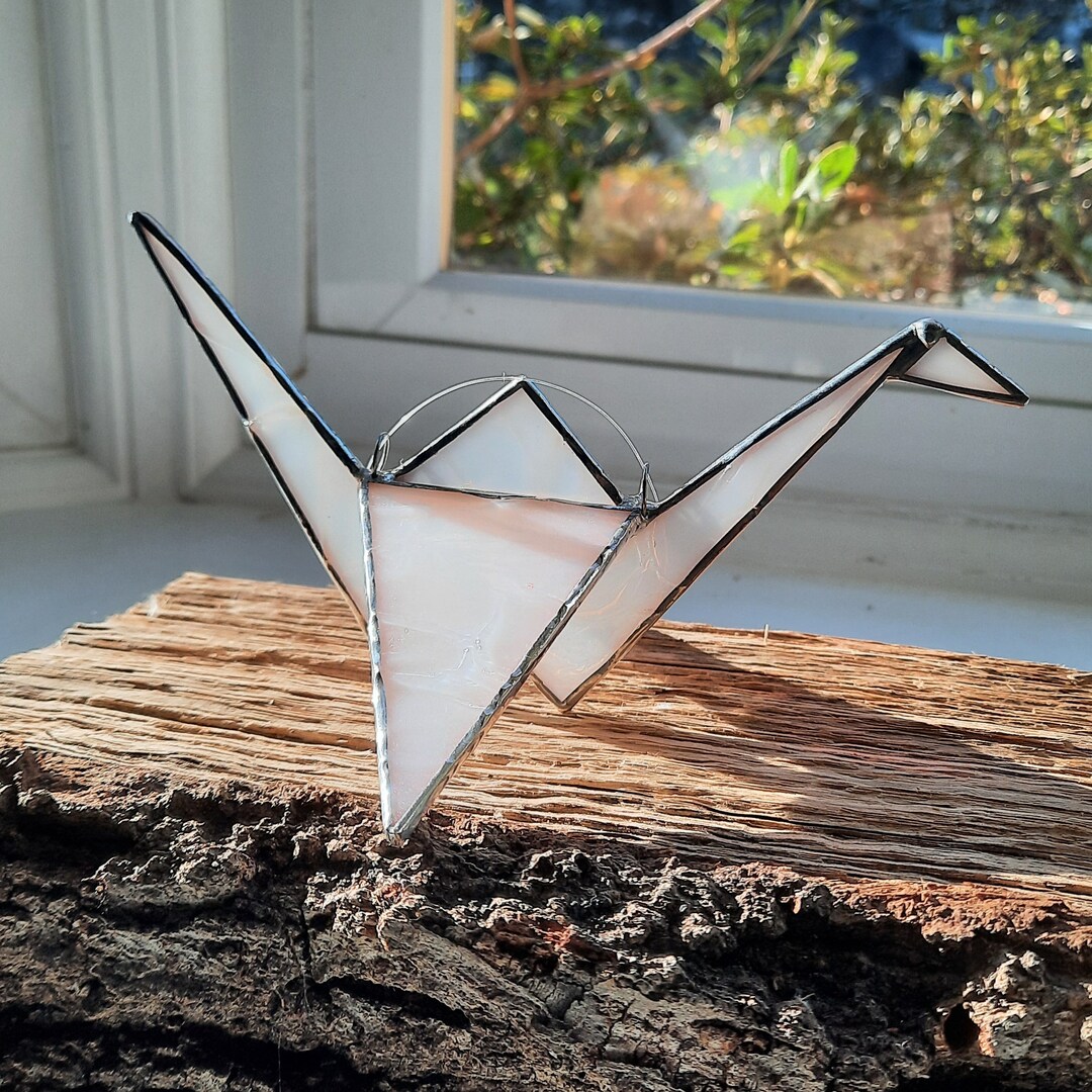 A 3D Stained Glass Origami Crane Brings Peace, Good Fortune & Get Well ...