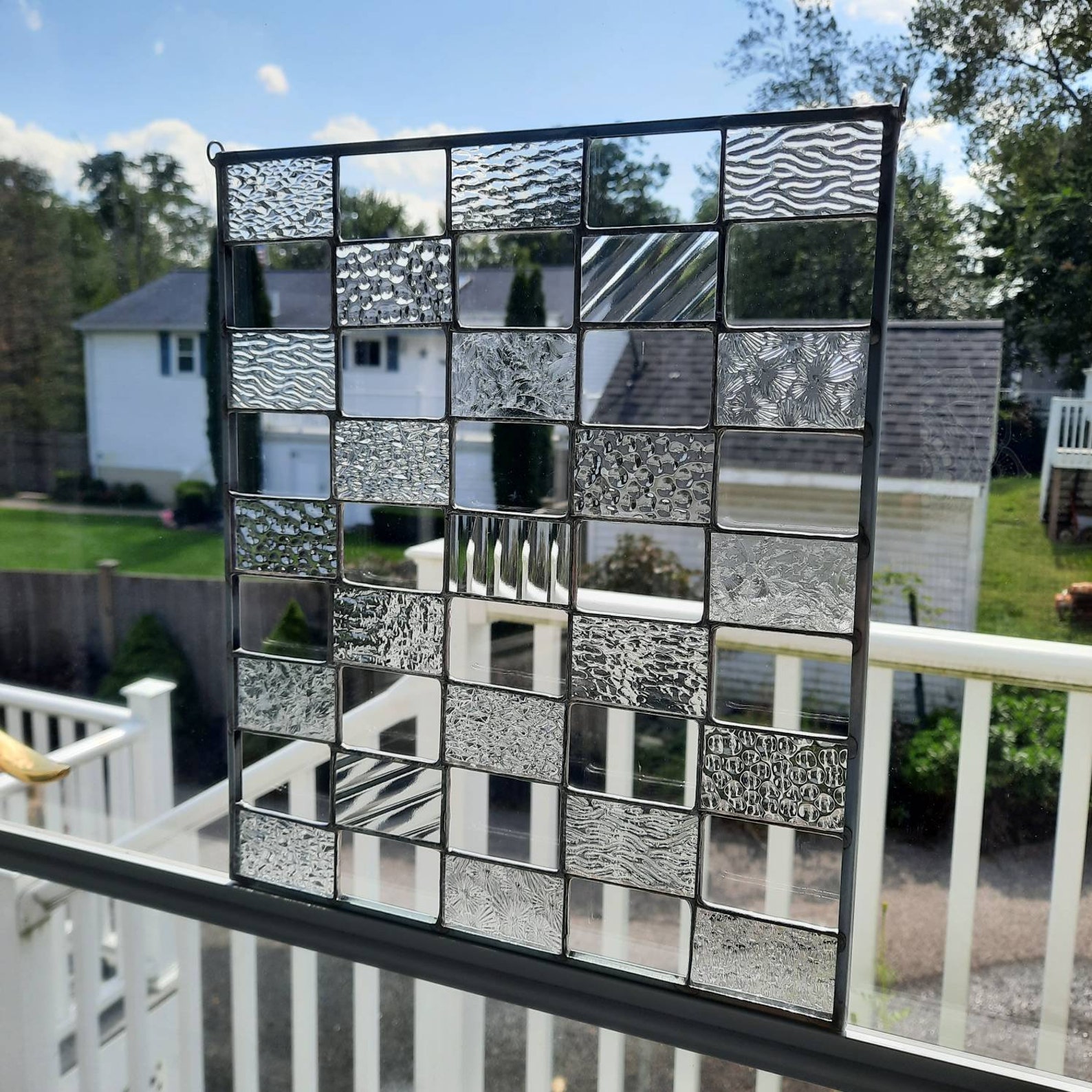 Clear Textured Stained Glass Panel-modern Open Series Lattice | Etsy