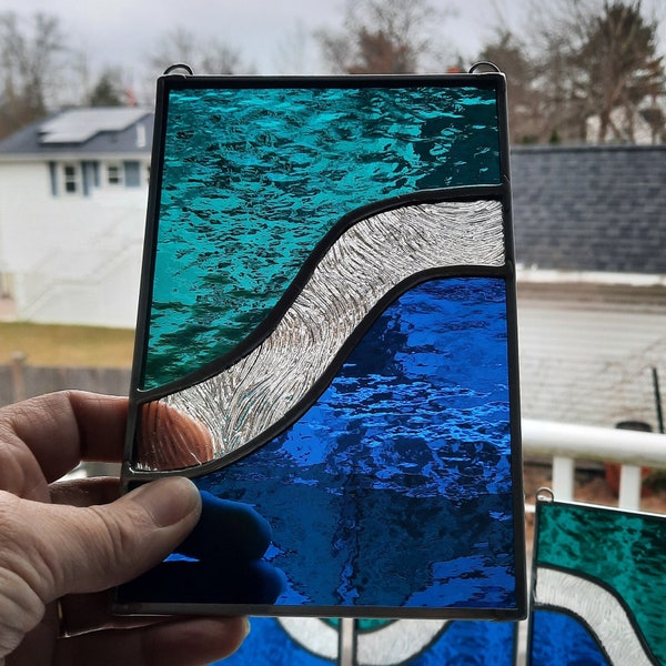 Stained Glass Panel Ocean - Etsy