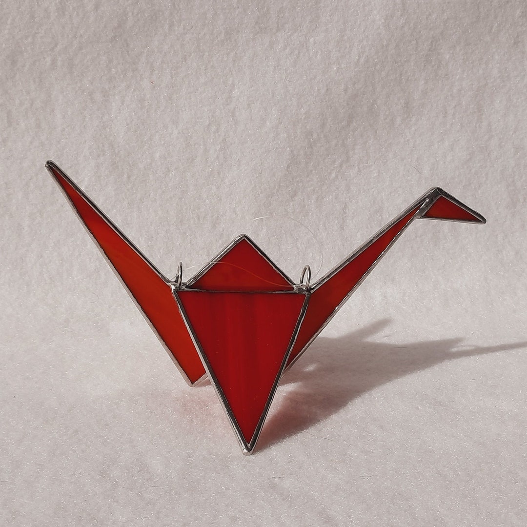 A 3D Stained Glass Origami Crane Brings Peace, Good Fortune & Get Well ...