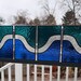 Blue Stained Glass Modern Wave Panel Blue Wave Panel for Nautical or ...
