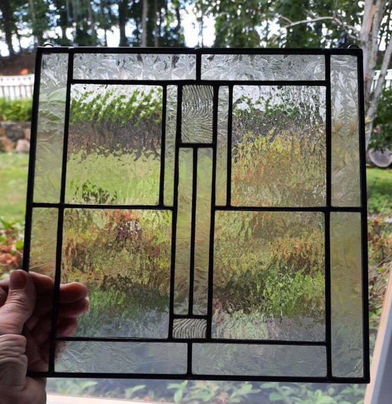 Clear Mission Stained Glass Hanging Window Panel-arts & Crafts - Etsy