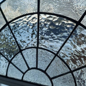 Half Round Stained Glass Hanging Window Panel, Arched Traditional ...