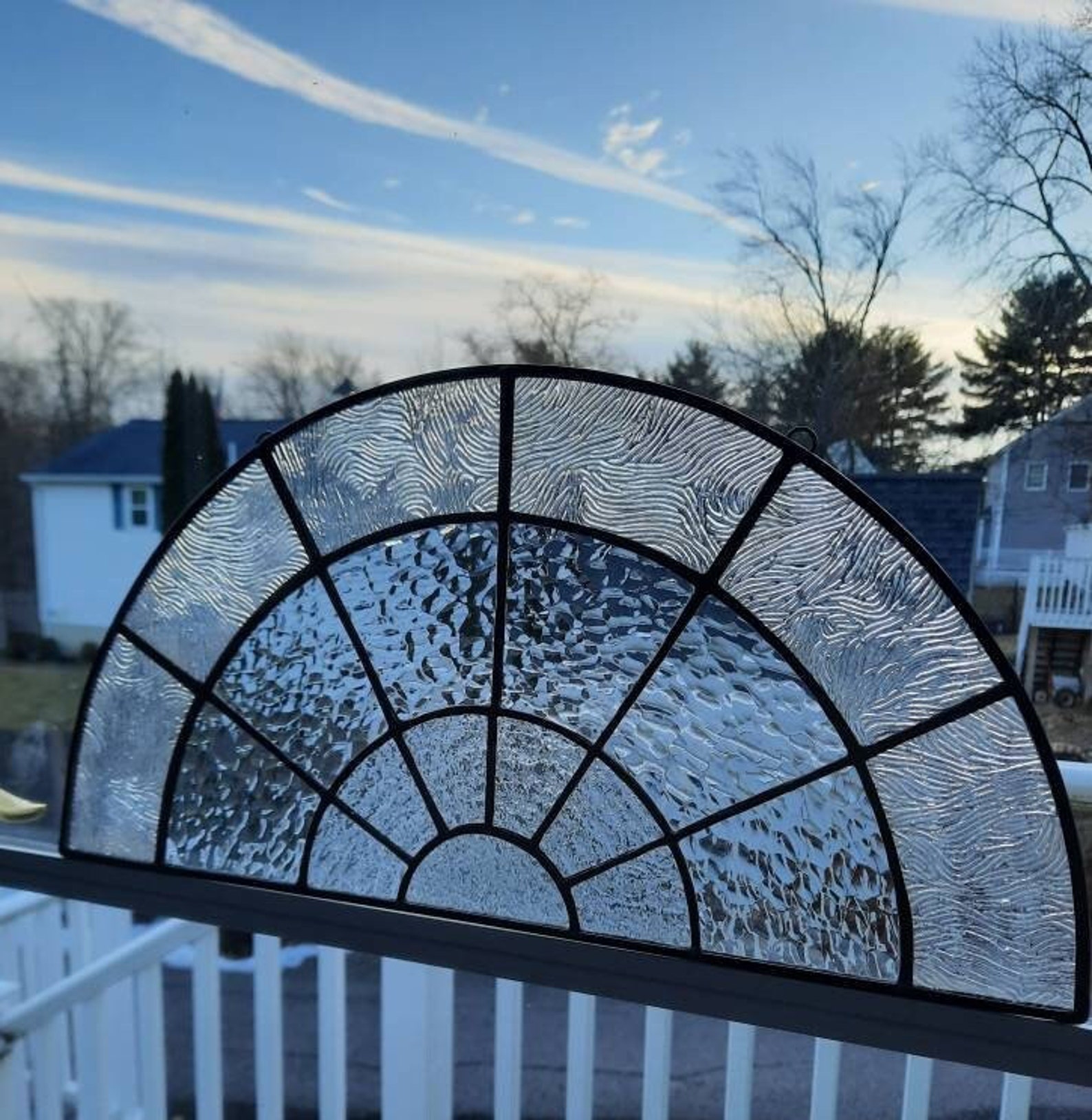 Half Round Stained Glass Hanging Window Panel-arched - Etsy