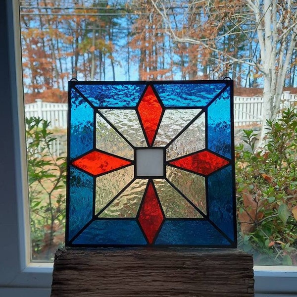 Stained Glass Panel Geometric - Etsy