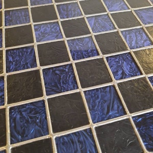 Double Sided Chess Set With Stained Glass Board & Matching Blue and Red ...