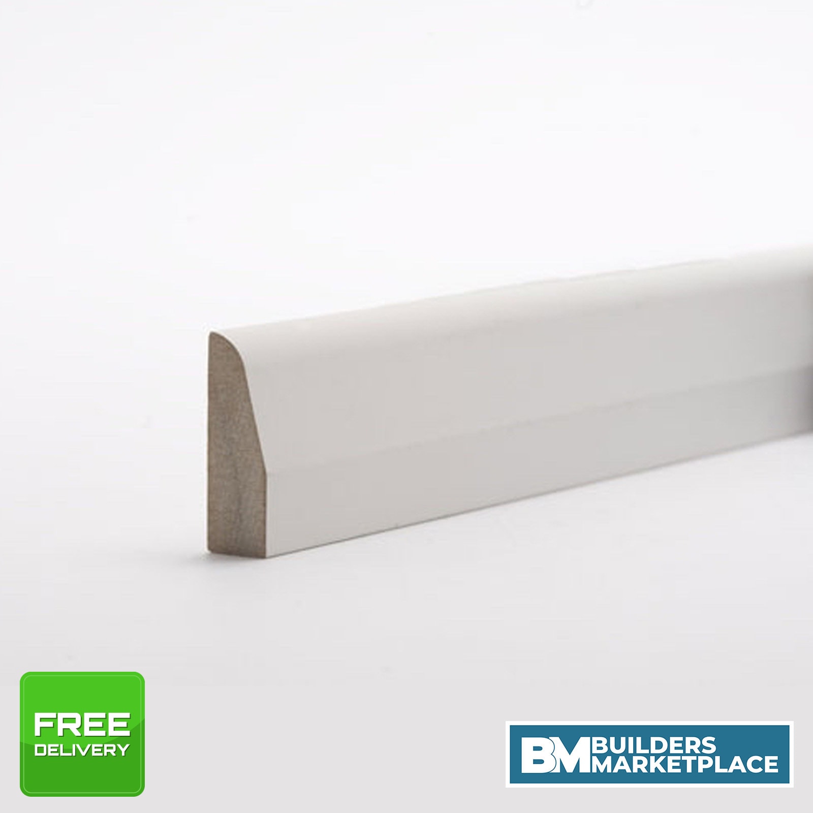 MDF Skirting Board Chamfered Architrave Wooden Primed White Skirting ...