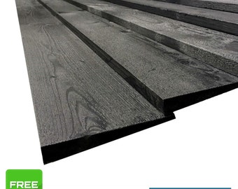 Black Painted Feather Edge Boards Fence Panels Cladding | Etsy UK