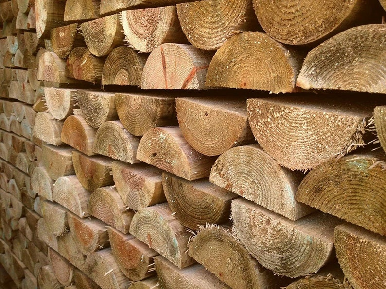 Half Round Treated Timber Fence Rails 4" - Etsy UK