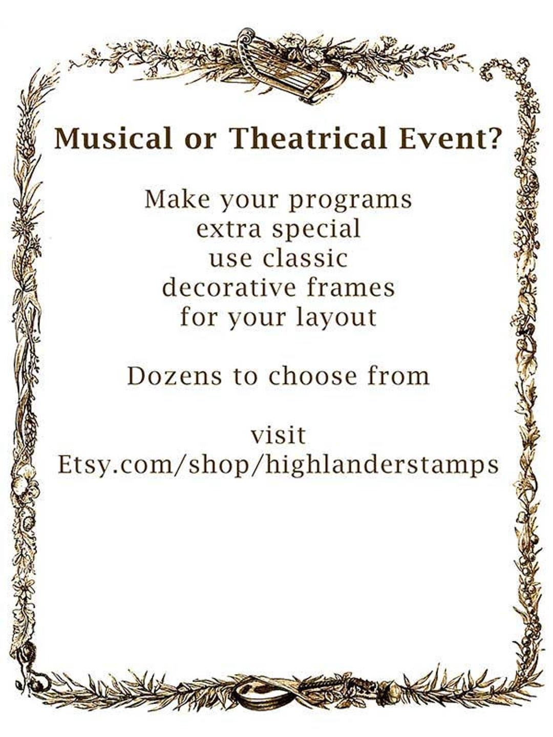 Music Printables, Digital Download Musical Border Frame, Illustration ...