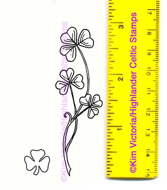 Shamrock Longstem Rubber Stamp 448S Plus Mini 065 Ireland | Etsy