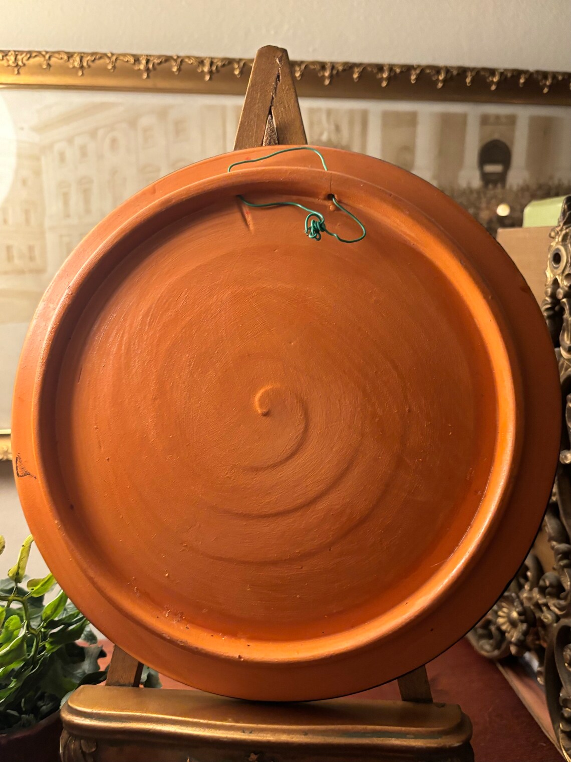 Vintage Terracotta Hand-painted Oil Painting Plate From Santo Domingo ...