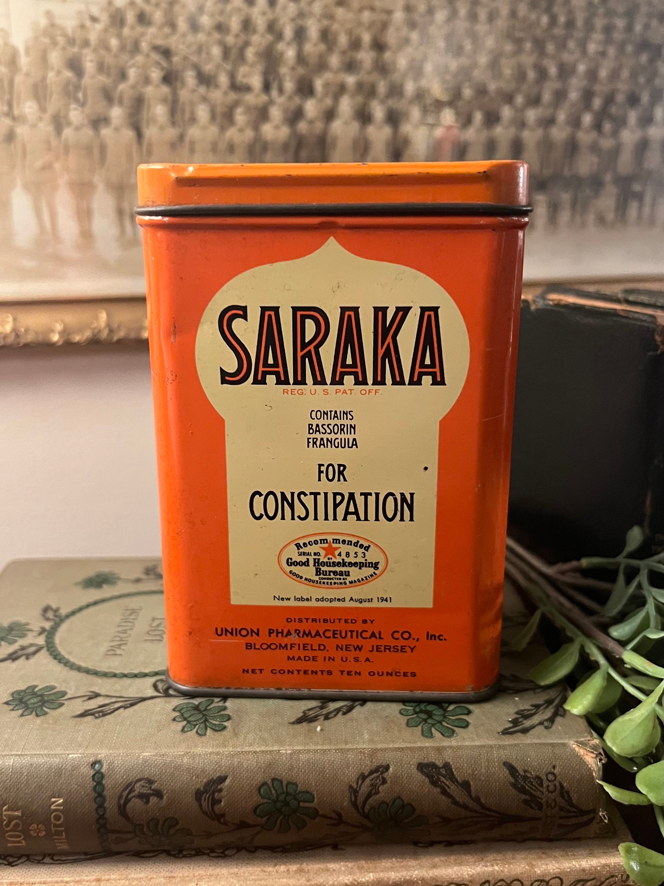 Early Vintage Saraka “for Constipation” Pharmaceutical Medicine Tin W ...