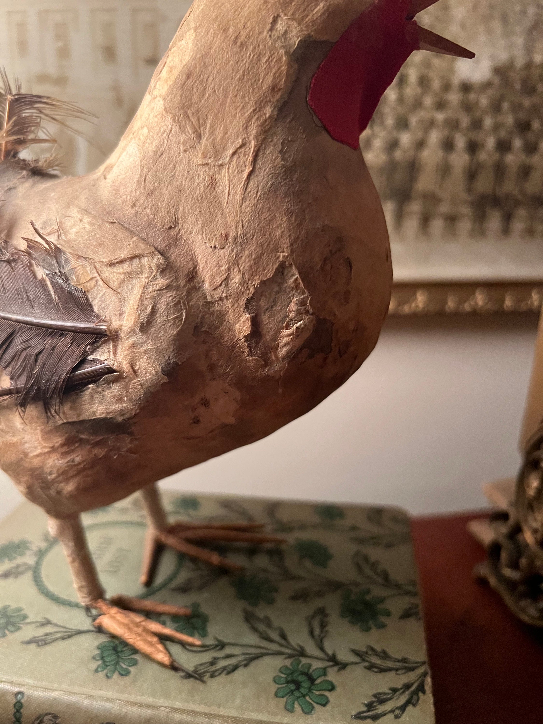 Antique Victorian Theater Prop Papier-mâché paper Mache Chicken Rooster ...
