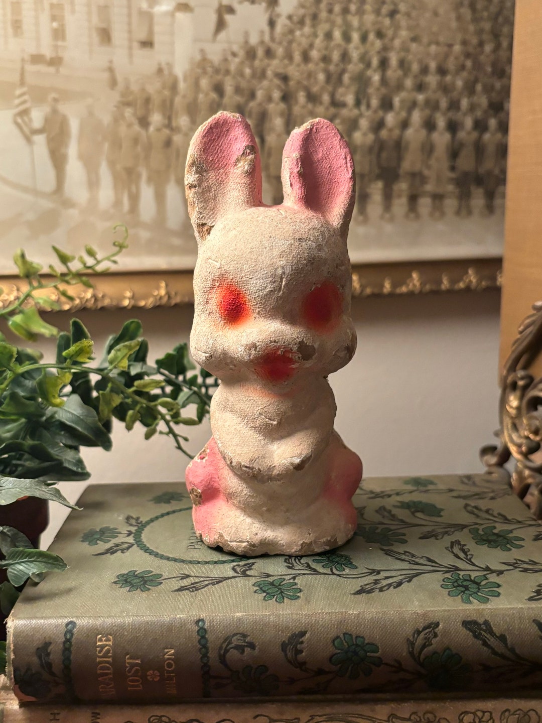 Antique/early Vintage Paper Mache/paper Pulp Easter Bunny Rabbit Candy ...