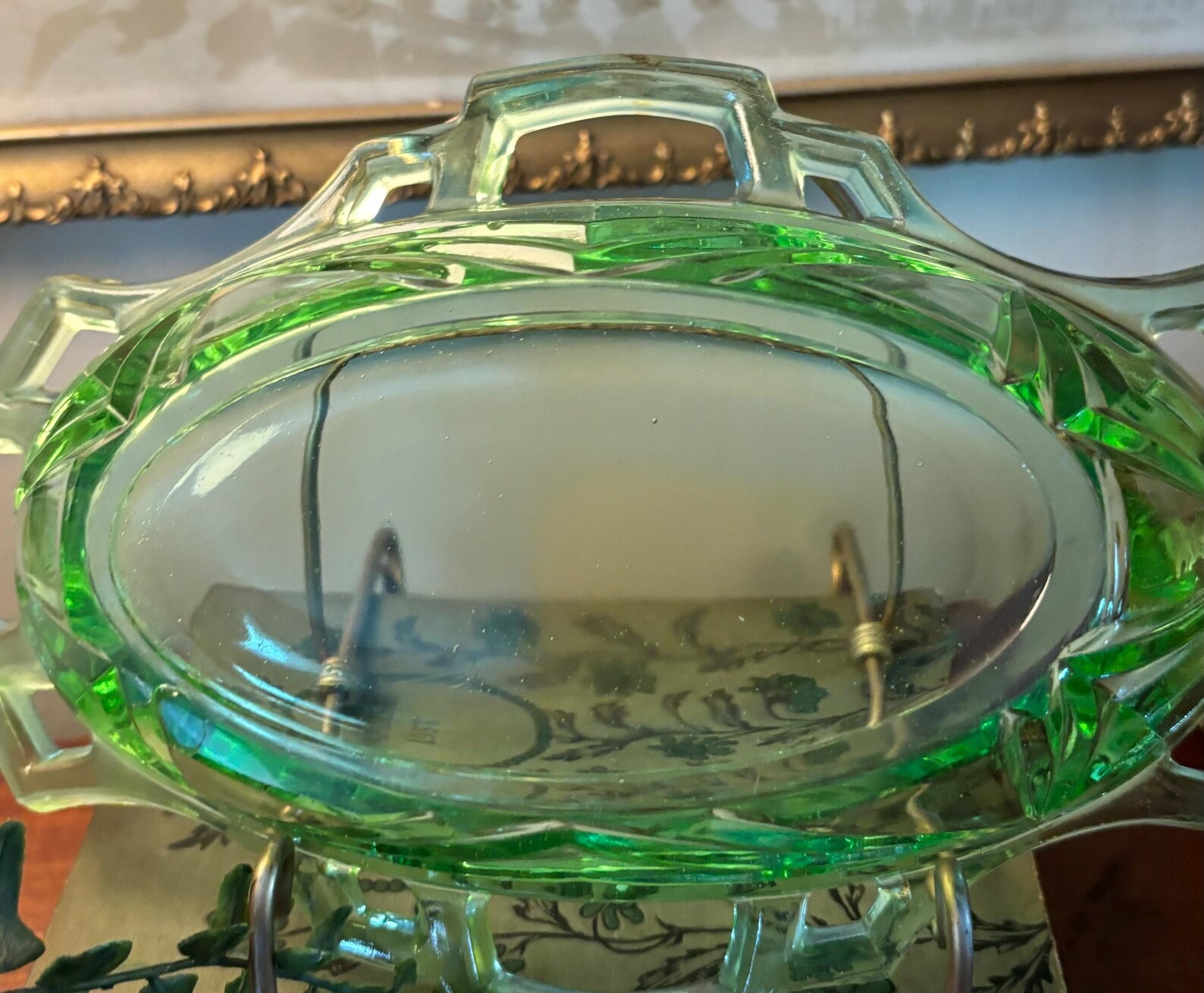 Antique/early Vintage Pyramid Green Indiana Glass Relish Tray: Uranium ...