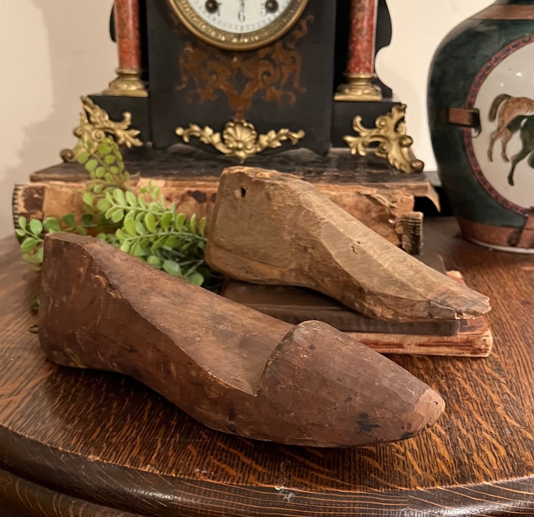Antique Victorian Carved Wood Cobbler’s Shoe Making Mold Set of 2: Ca ...