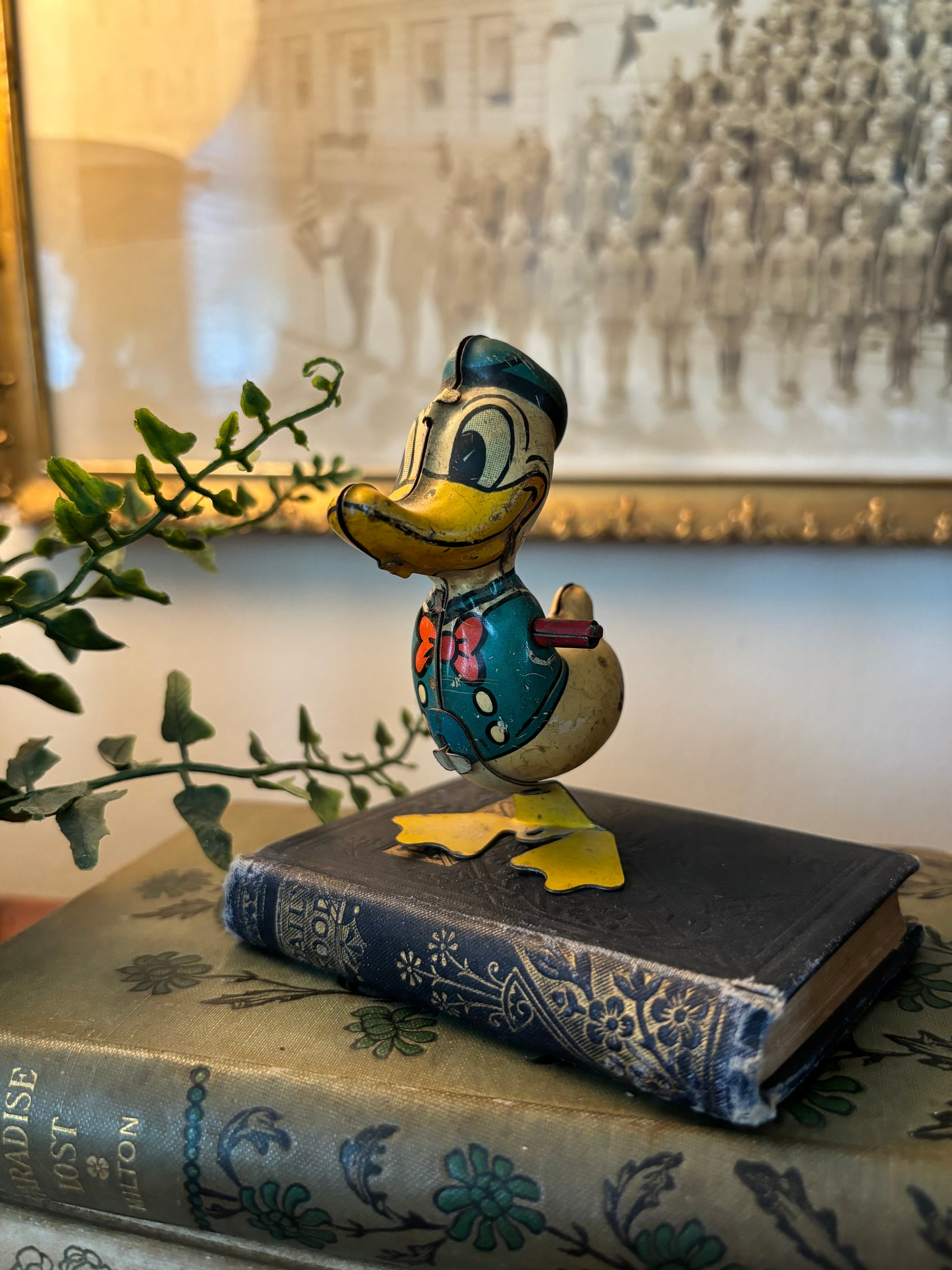 Antique Walt Disney Marx Brand Tin Lithograph Donald Duck Toy, Part of ...